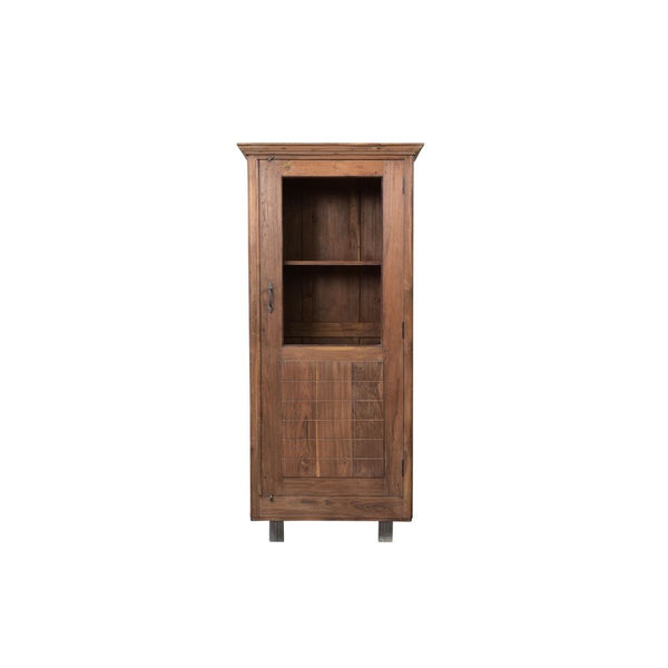 Jungle Teak Glass Cabinet - Art Deco Style Tall Glass Display Cabinet ...