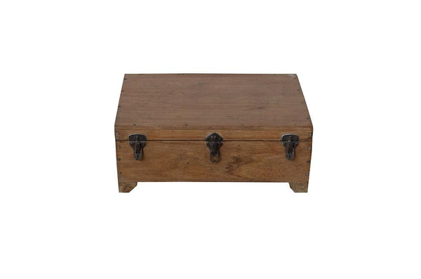 Vintage Flat Storage Box - Original Wood Solid Teak – HomeStreetHome.ie