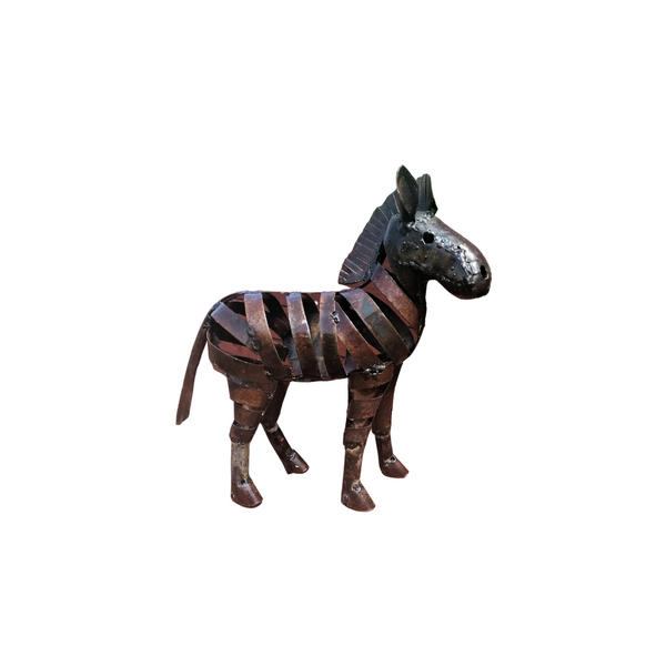 Handcrafted Metal Zebra Figure - Quirky Sculpture Great In Any Garden ...